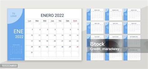 2022 년 책상 달력 스페인어 플래너 템플릿 벡터 그림입니다 캘린더의 연간 그리드 0명에 대한 스톡 벡터 아트 및 기타 이미지 0명 12 12월 Istock