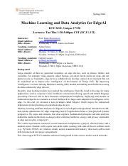 Mastering Machine Learning And Data Analytics For EdgeAI Course Hero