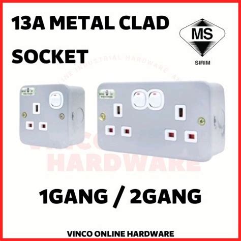 2 Gang Double Metal Clad Socket 13AMP 2 Way Switched Socket Switch Socket Single Double Switch