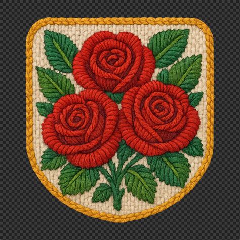 Png Embroidered Floral Crest Patch Free Png Rawpixel