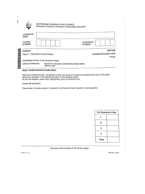 Bgcse Physics Paper 5 2016 Pdf