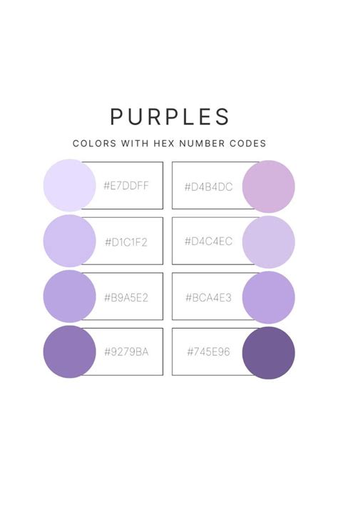 Color Palette Purples Hex Color Palette Purple Palette Purple