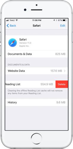 how to stop safari from caching reading list via cellular connections