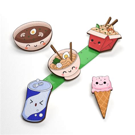 ᐉ Набір значків Lex Altern Кавайна їжа из дерева 5 шт 8556097 • Краща ціна в Києві Україні