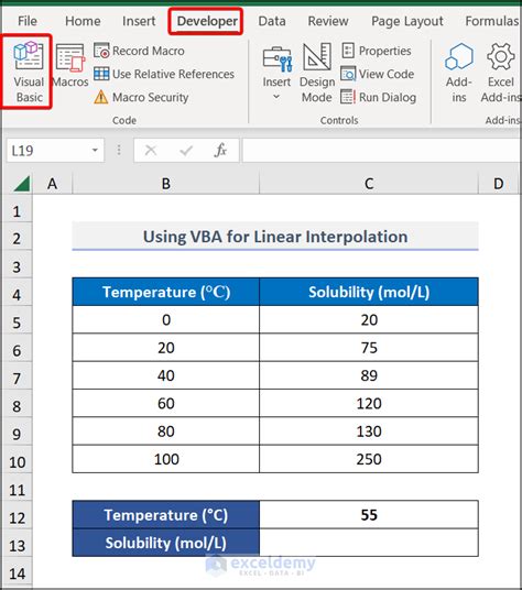How To Perform Linear Interpolation Excel Vba 4 Steps