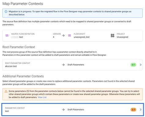 Matching Parameter Contexts To Shared Parameter Groups