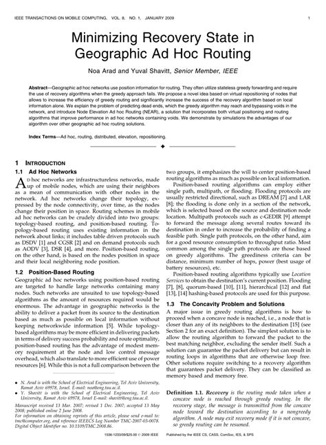 Pdf Minimizing Recovery State In Geographic Ad Hoc Routing