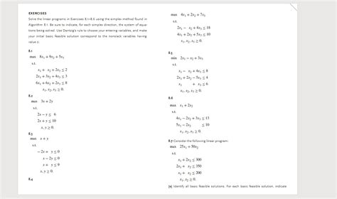 Solved EXERCISES Solve The Linear Programs In Exercises Chegg