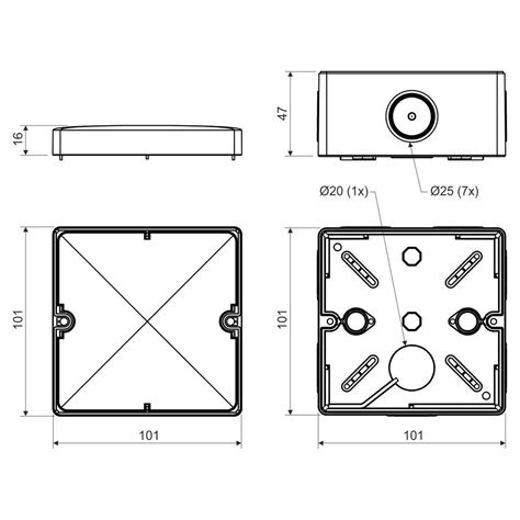 KOPOS Коробка, IP 66 101х101х46, антивандальная, черная для наружного ...