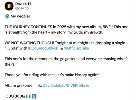 Davido Announces New Album 5ive After Mysterious Teasing Confirms