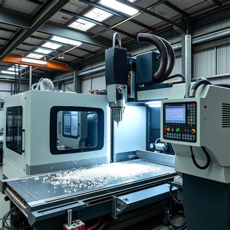 CNC Milling Machine With Controller In The Factory Premium AI Generated Image