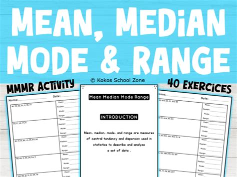 Mean Median Mode Range Worksheets Ks2 Data Processing Activities Mmmr Teaching Resources