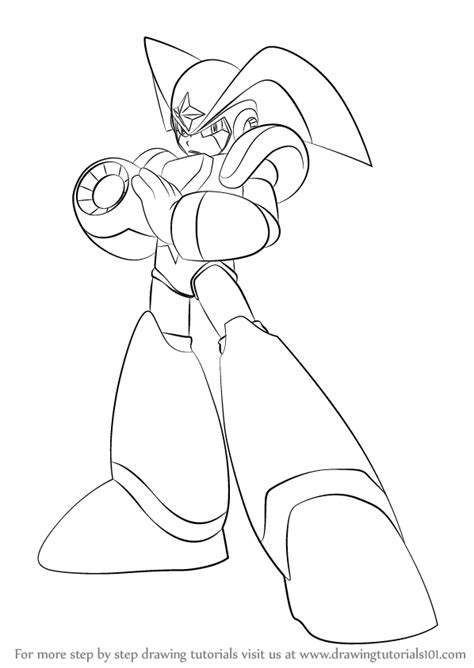 How To Draw Bass From Mega Man Mega Man Step By Step