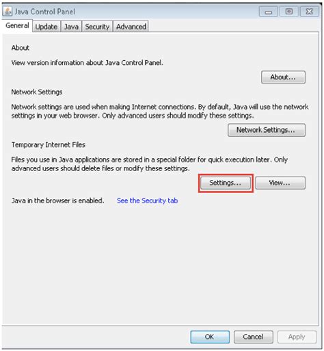 java control panel with settings highlighted fit information technology