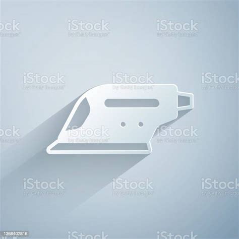 종이 컷 전기 철 아이콘 회색 배경에 격리 스팀 아이언 종이 아트 스타일 벡터 3차원 형태에 대한 스톡 벡터 아트 및 기타 이미지 3차원 형태 가사 집안일 가정 생활