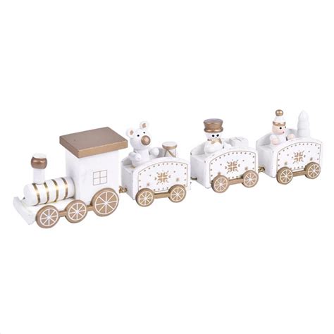 รถไฟ ไม้ ขนาดเล็ก ตกแต่ง คริสต์มาส ของขวัญ ของเล่น ปาร์ตี้ ต้นคริสต์มาส Christmas Train T