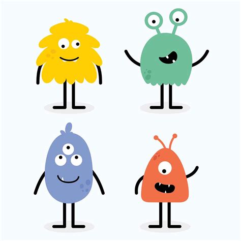 Cute Monster Illustration Drawings Ai