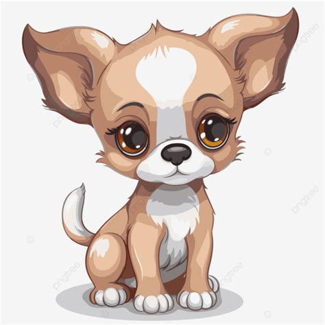 귀여운 치와와 벡터 스티커 클립 아트 만화 치와와 강아지는 흰색 배경에 앉아있다 상표 클립 아트 Png 일러스트 및 벡터 에 대한 무료 다운로드 Pngtree