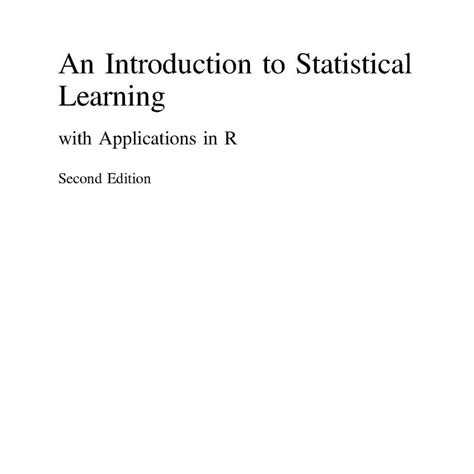 An Introduction To Statistical Learning 2021