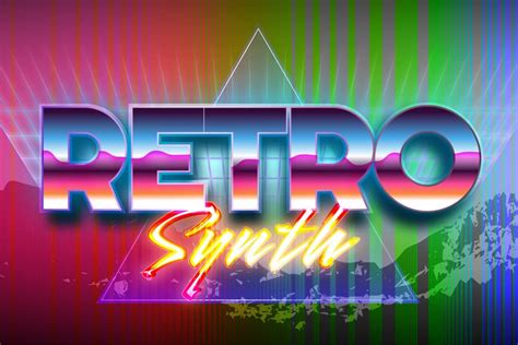 Retro Synth Editable Text Effect Retro Style With Vibrant