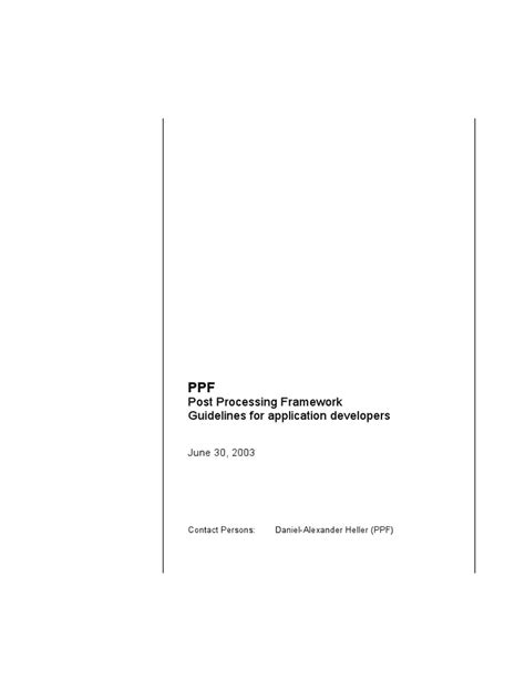 Post Processing Framework Ppf Guidelines For Application Developers Pdf Pdf