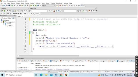 C Program To Find Greater Number Between Two Number Using Ternary