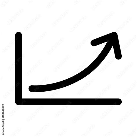 Growth Chart Graph Curve Line Art Icon For Apps And Websites Stock