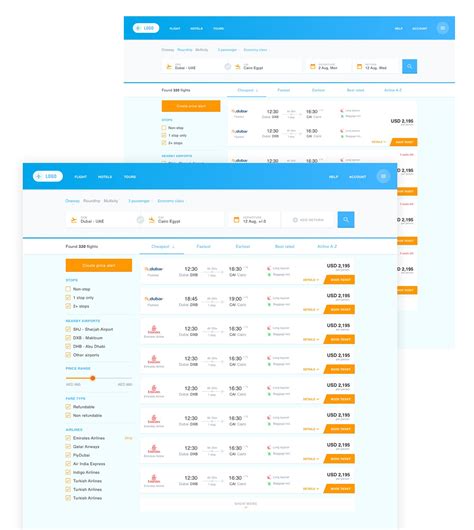 flight booking project behance