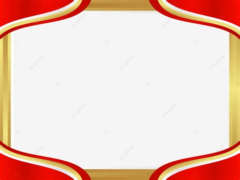 빨간색과 금색 테두리 프레임 벡터 디자인의 고급 인증서 또는 Twibbon Hut Ri 자격증 졸업 증명서 빈 인증서 Png 일러스트 및 벡터 에 대한 무료 다운로드