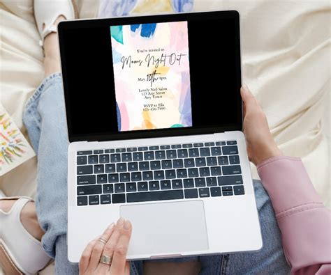 Moms Night Out Invitation Digital Invite For Mothers Mums Group