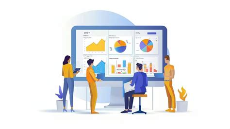 Business Analytics And Data Visualization Stock Illustration Illustration Of Collaboration