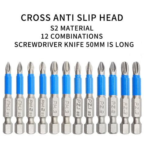 12pcs Magnetic Screwdriver Bit Set Anti Slip Elect Grandado