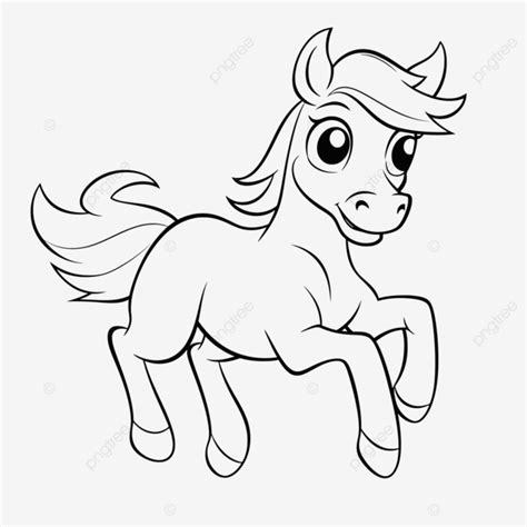 개요 스케치 드로잉을 인쇄하는 귀여운 조랑말 컬러 페이지 벡터 말 달리기 그림 개요 스케치 Png 일러스트 및 벡터 에 대한 무료 다운로드 Pngtree