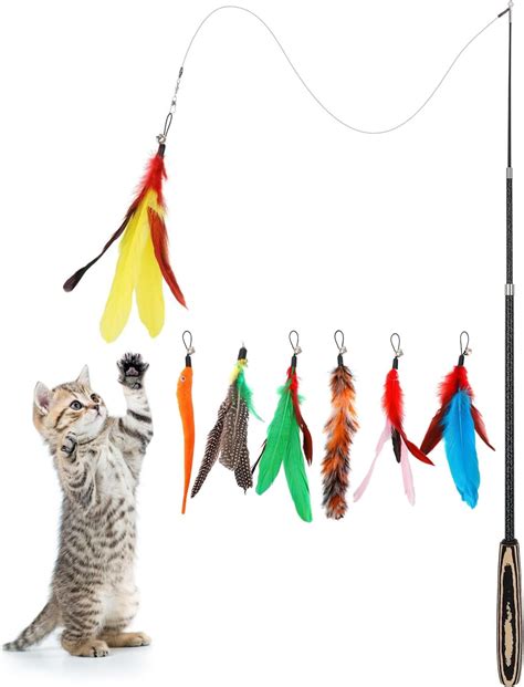 Pawaboo Katzenspielzeug Interaktives Katzenangel Katze Spielzeug