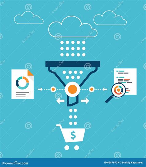 Analytics For Sales Funnel Stock Vector Image Of Development 66879729