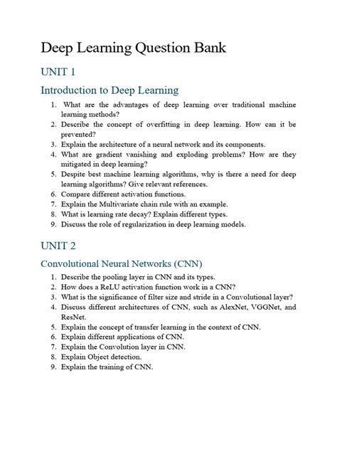 Deep Learning Question Bank Pdf