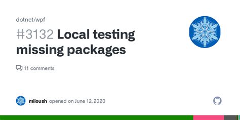 Local Testing Missing Packages · Issue 3132 · Dotnet Wpf · Github