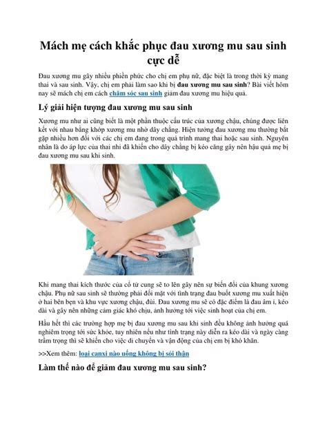 PPT Mách mẹ cách khắc phục đau xương mu sau sinh cực dễ PowerPoint Presentation ID