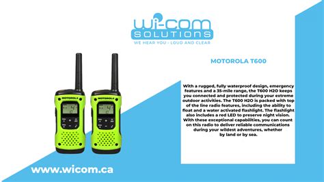 Motorola T600 Wi Com Solutions Inc
