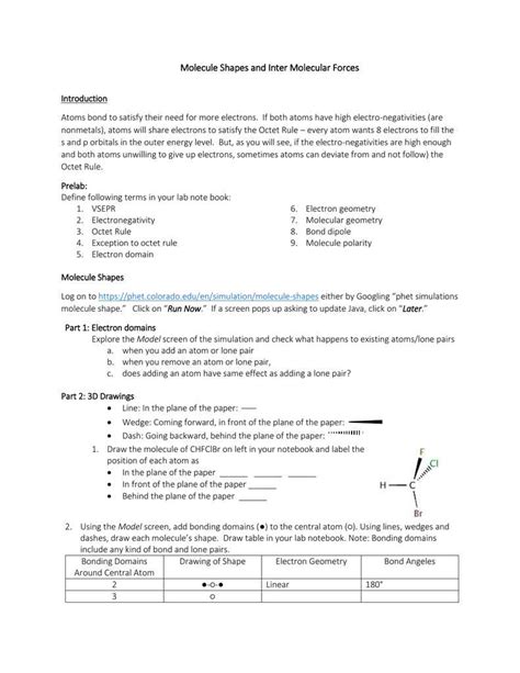 Molecular Geometry Lab Unlocking Answers Through Experiments