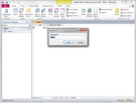 Access Create Table Vba And Vbnet Tutorials Education And