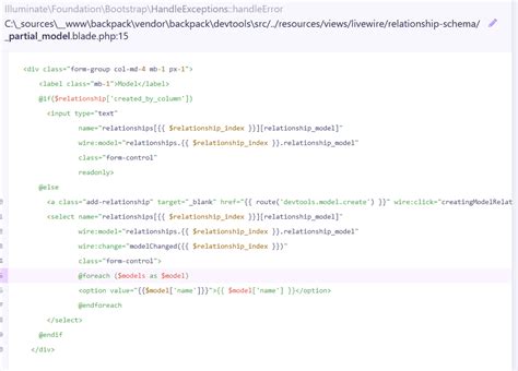 Bug Error When Creating A Belongstomany Relationship · Issue 12 · Laravel Backpackdevtools