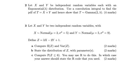 solved 2 let x and y be independent random variables each