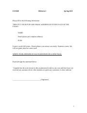 Midterm 2 Template Pdf ECE608 Midterm 2 Spring 2021 Please Fill In The Following Information