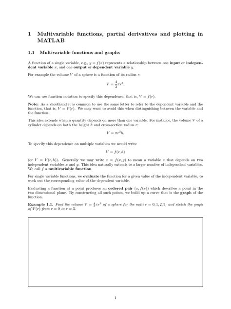 1 Multivariable Functions Partial Derivatives Pdf Derivative Function Mathematics