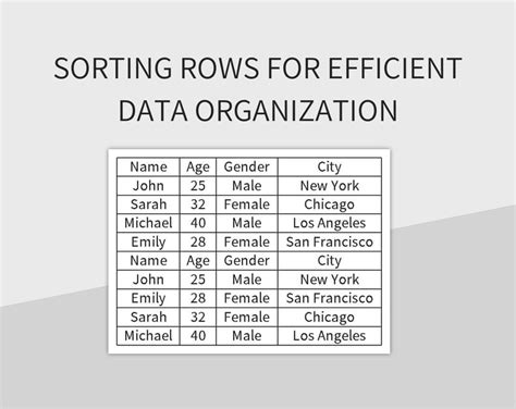 Sorting Rows For Efficient Data Organization Excel Template And Google Sheets File For Free