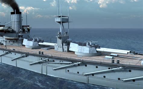 Battleship Hms Dreadnought 1906 3d Scene Us Mozaik Digital