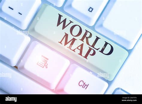 Text Sign Showing World Map Business Photo Showcasing A Diagrammatic Representation Of The