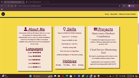 My Resume Using Html And Css Youtube