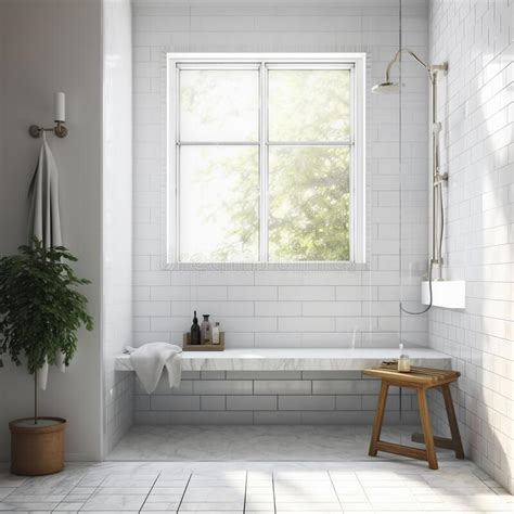 Marble Vanity Counter Shower Bench Stock Illustration Illustration